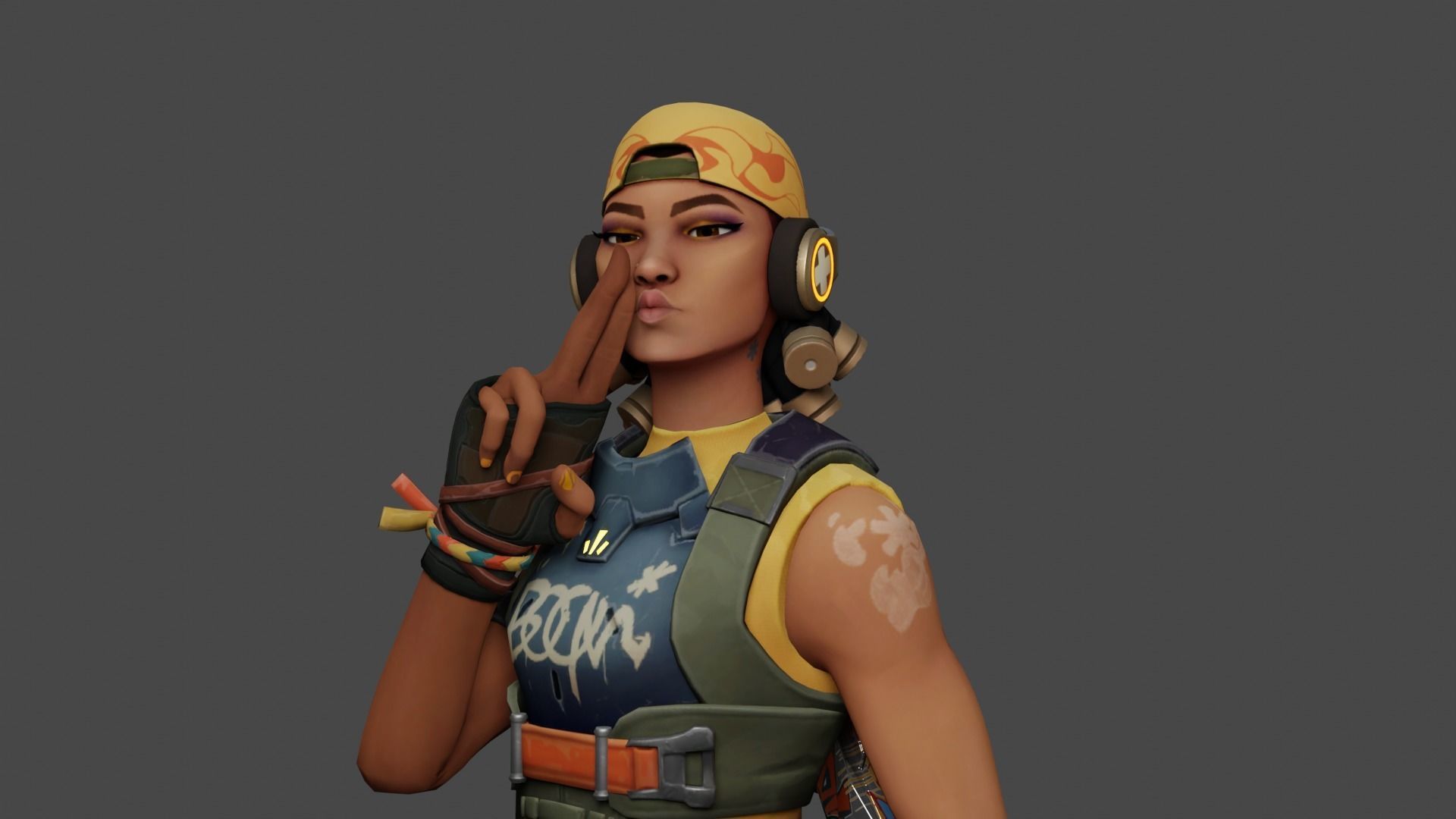 3d valorant raze pose 3D model rigged | CGTrader