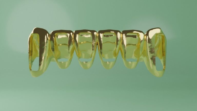 Lower Grillz - gold teeth 3D model 3D model | CGTrader