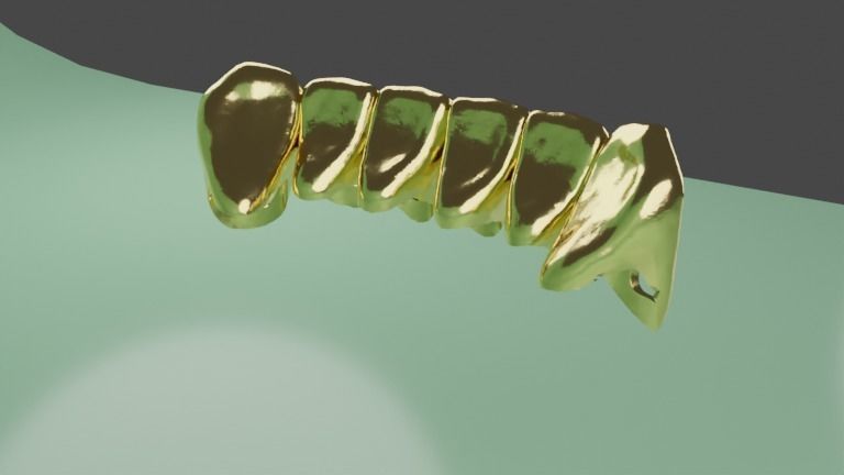 Lower Grillz - gold teeth 3D model 3D model | CGTrader