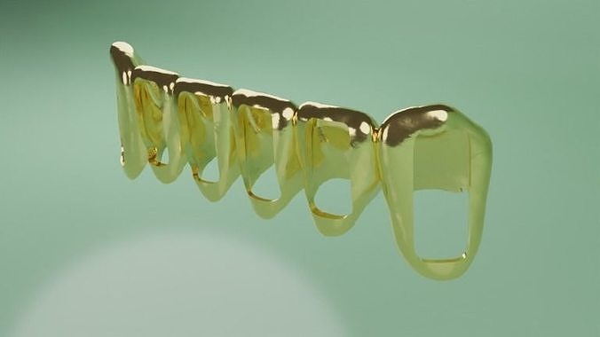 Lower Grillz - gold teeth 3D model 3D model | CGTrader