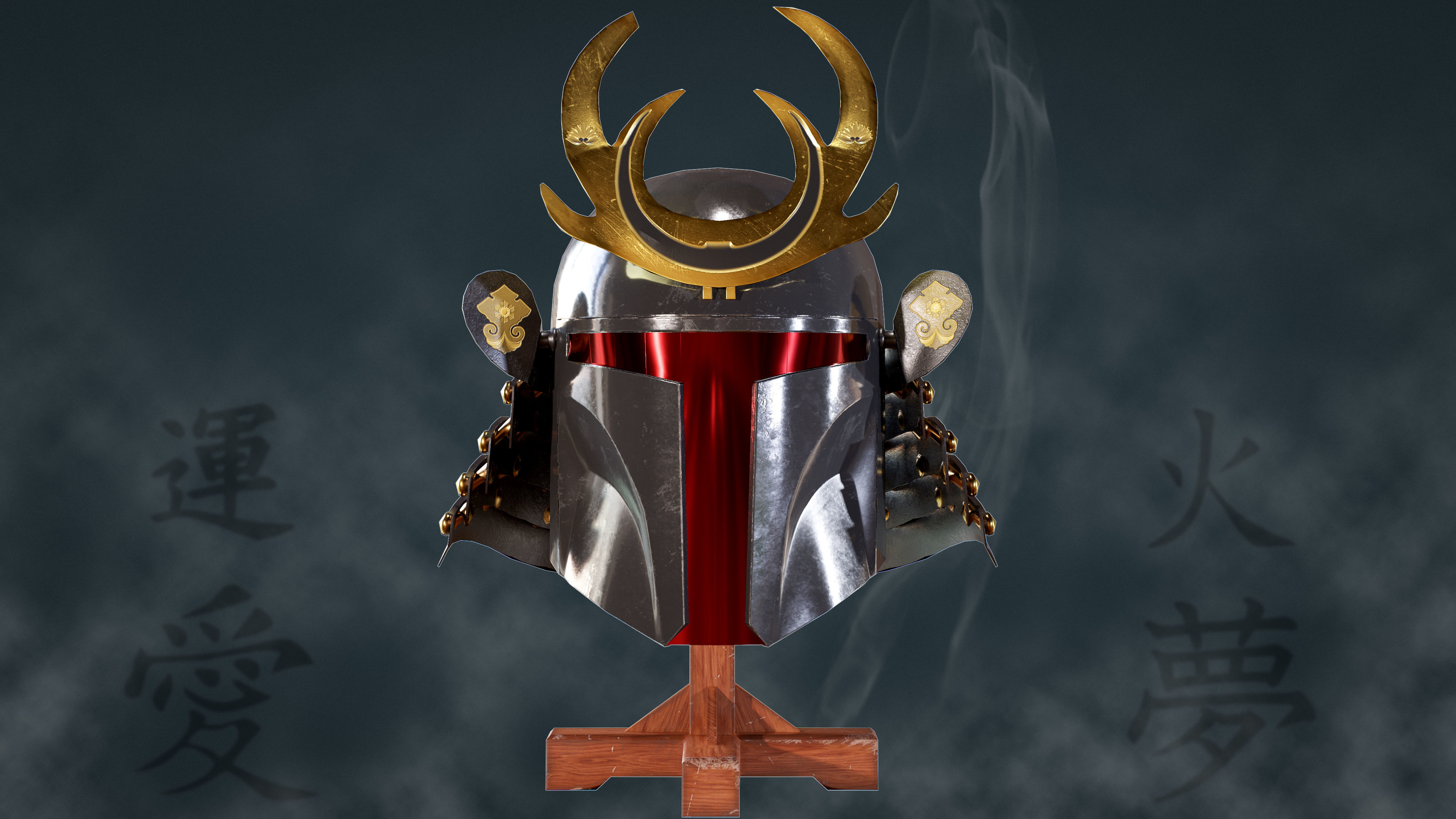 3D model Samurai Mandalorian helmet VR / AR / low-poly | CGTrader