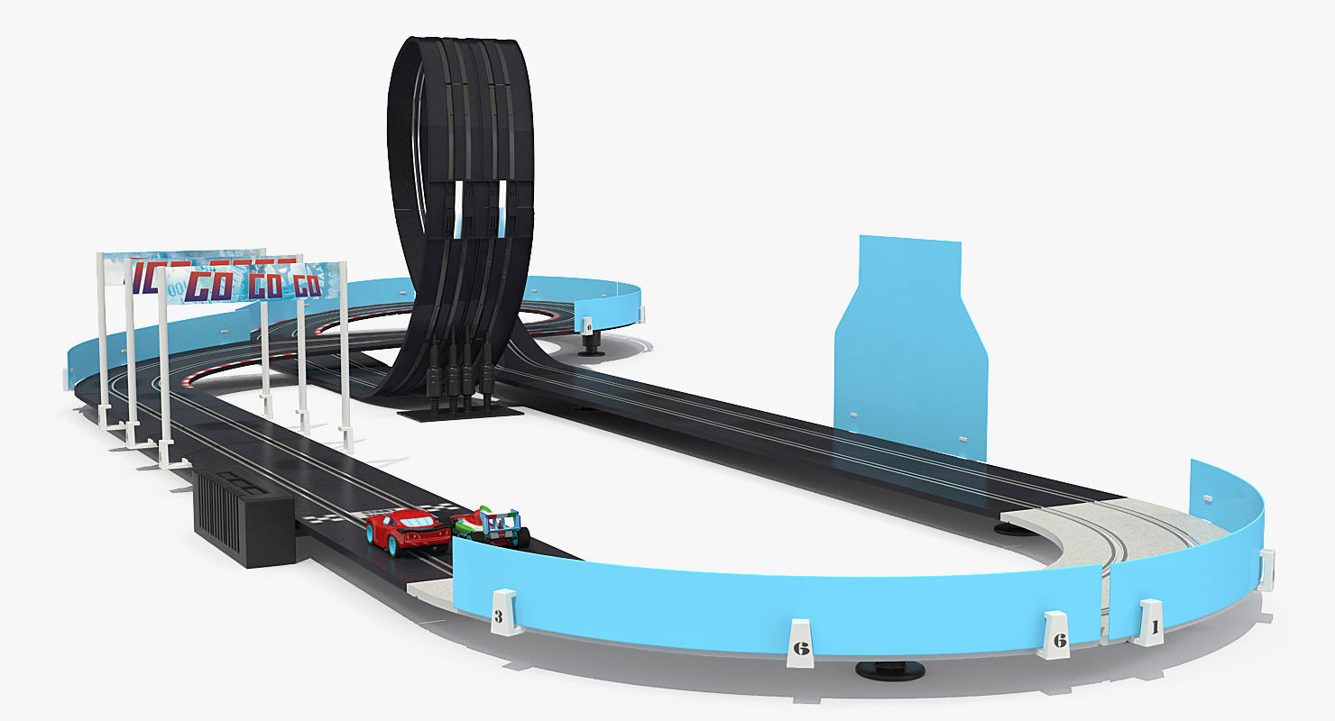 Toy Racing Car Track with Cars Generic 3D model | CGTrader