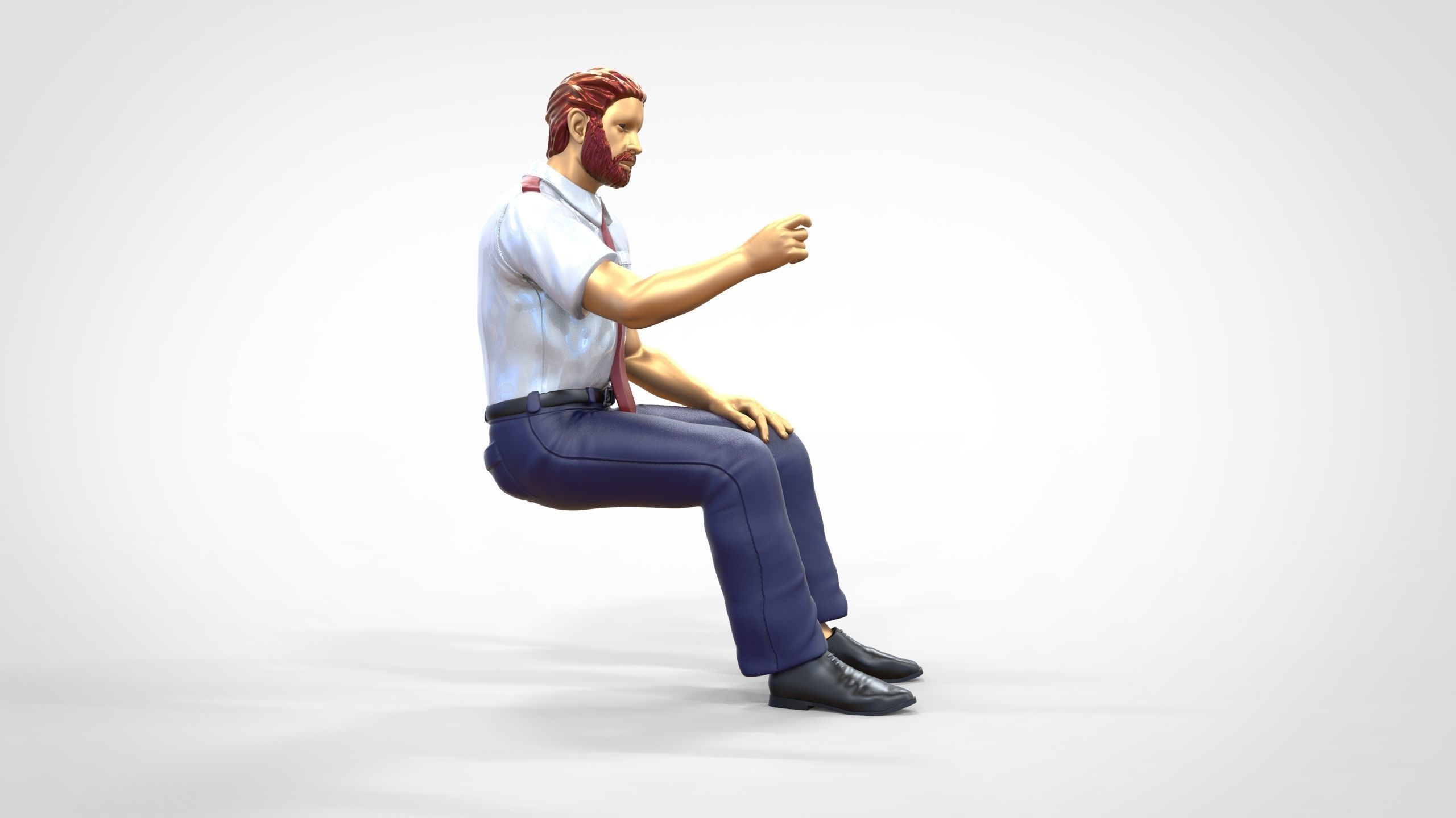 N6 Sitting Man Pilot 3D model 3D printable | CGTrader
