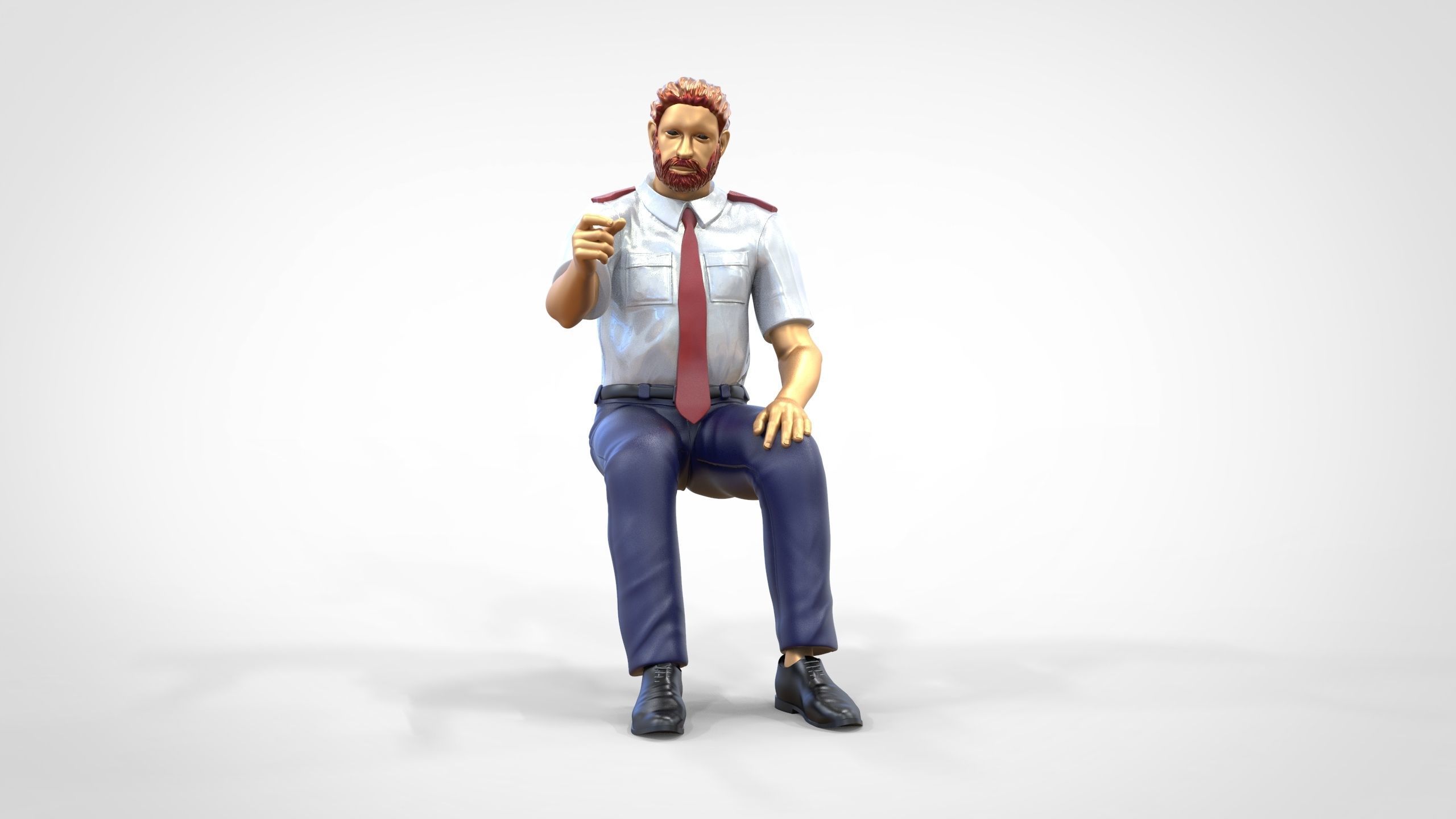 N6 Sitting Man Pilot 3D model 3D printable | CGTrader