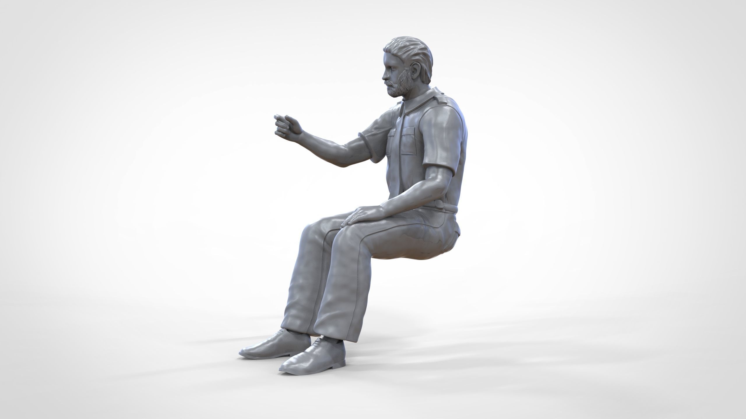 N6 Sitting Man Pilot 3D model 3D printable | CGTrader