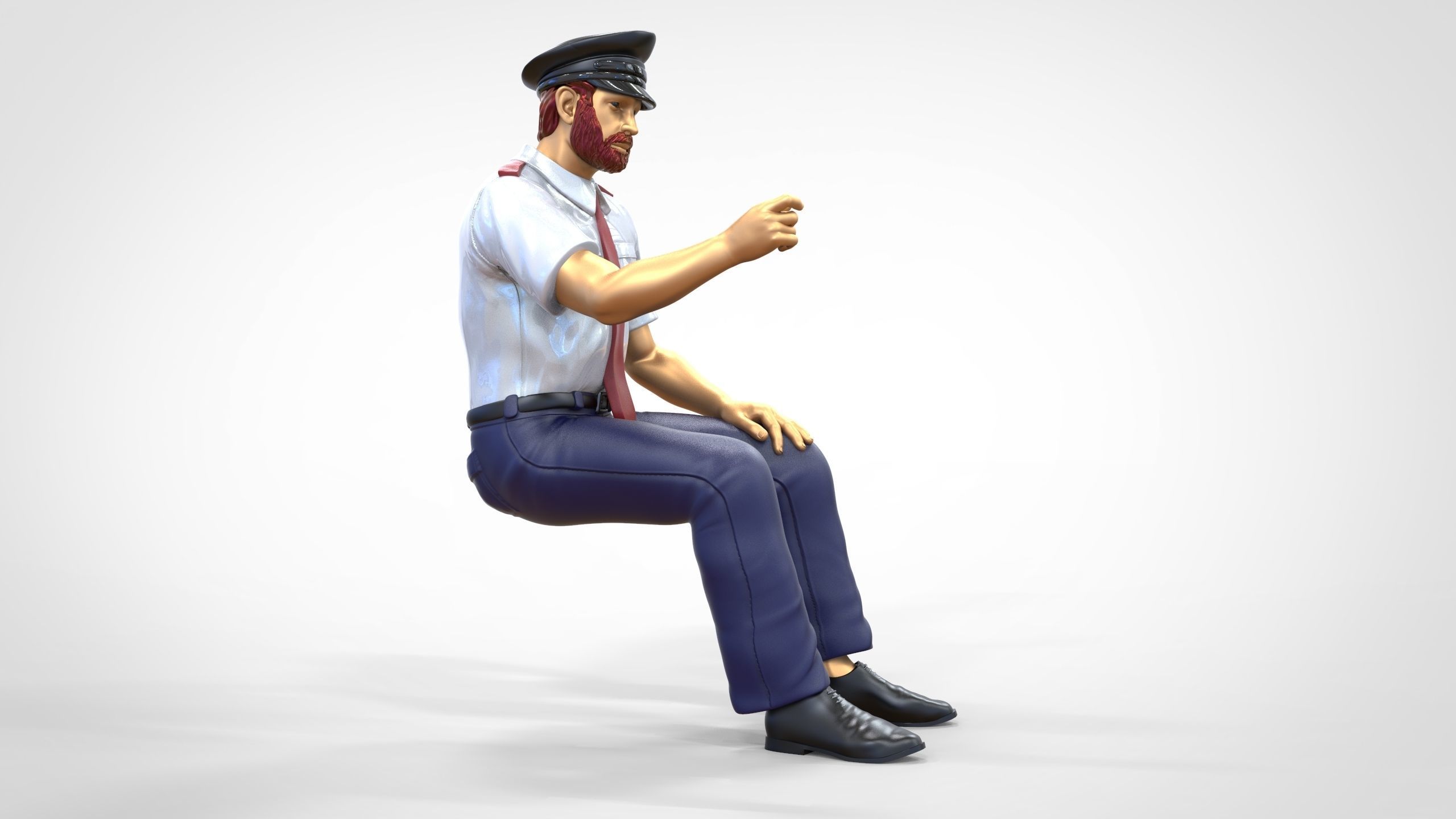 N6 Sitting Man Pilot 3D model 3D printable | CGTrader