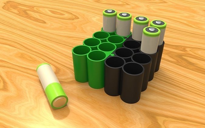 Container for rechargeable AA batteries 3D model 3D printable | CGTrader