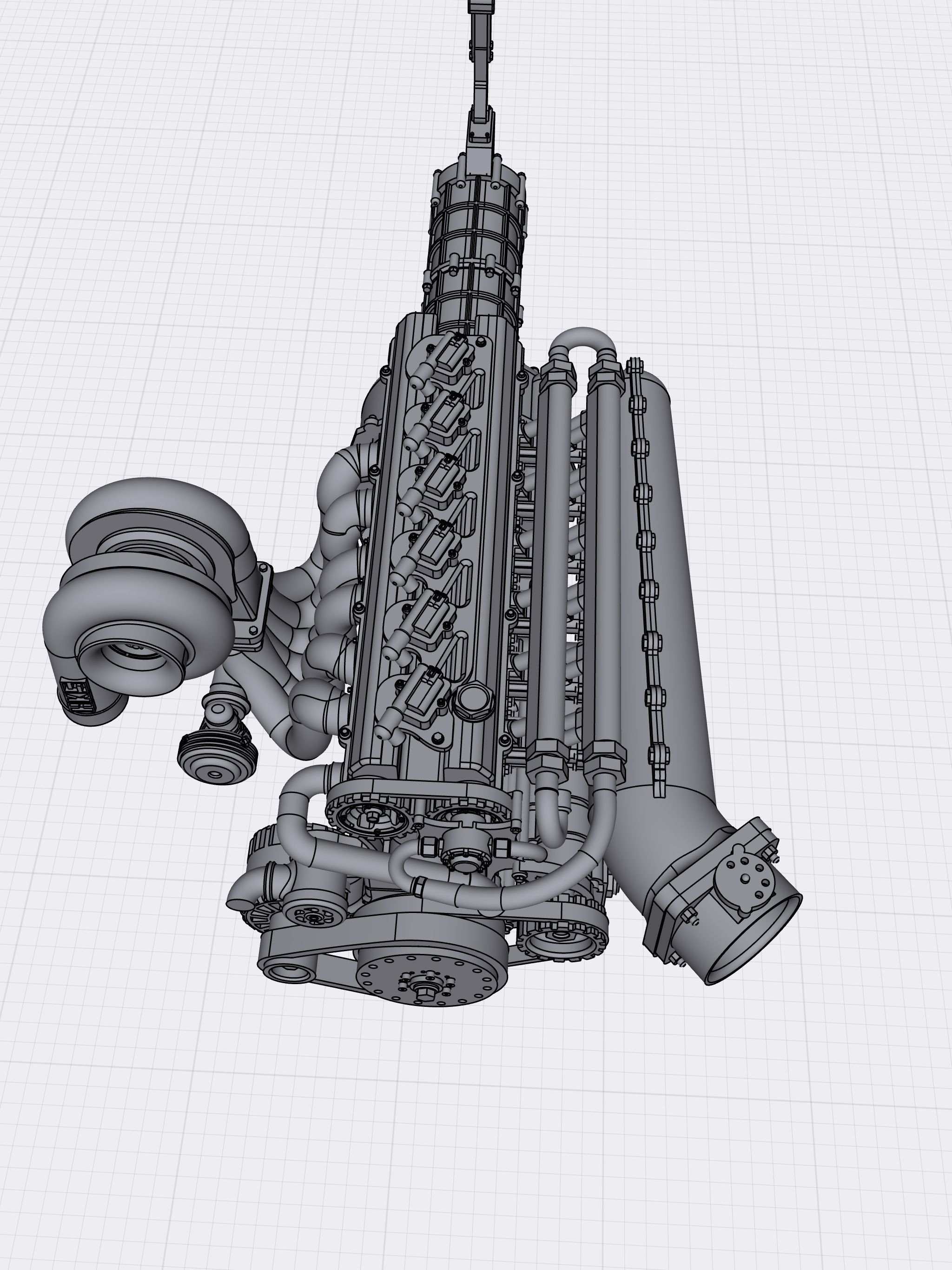 TITEN Billet Toyota 2JZ Turbo engine High Detail Supra motor 3D model ...