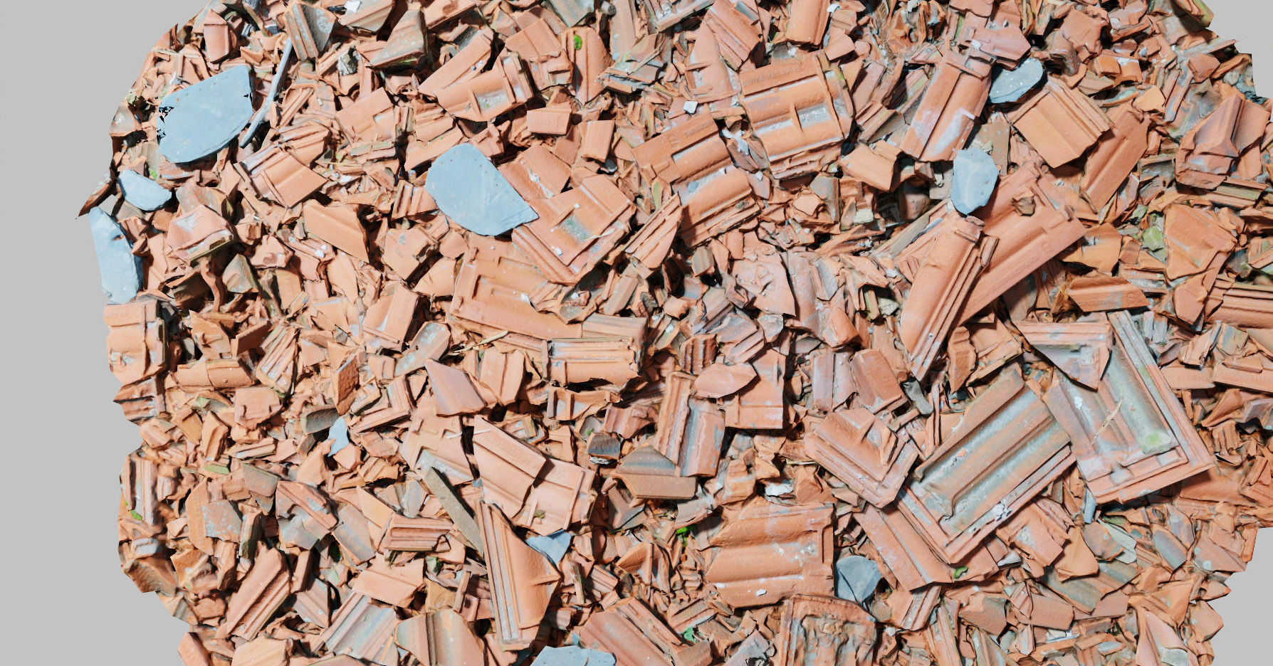 3D model Roof Rubble Pile Debris Tiles Scan PBR VR / AR / low-poly ...