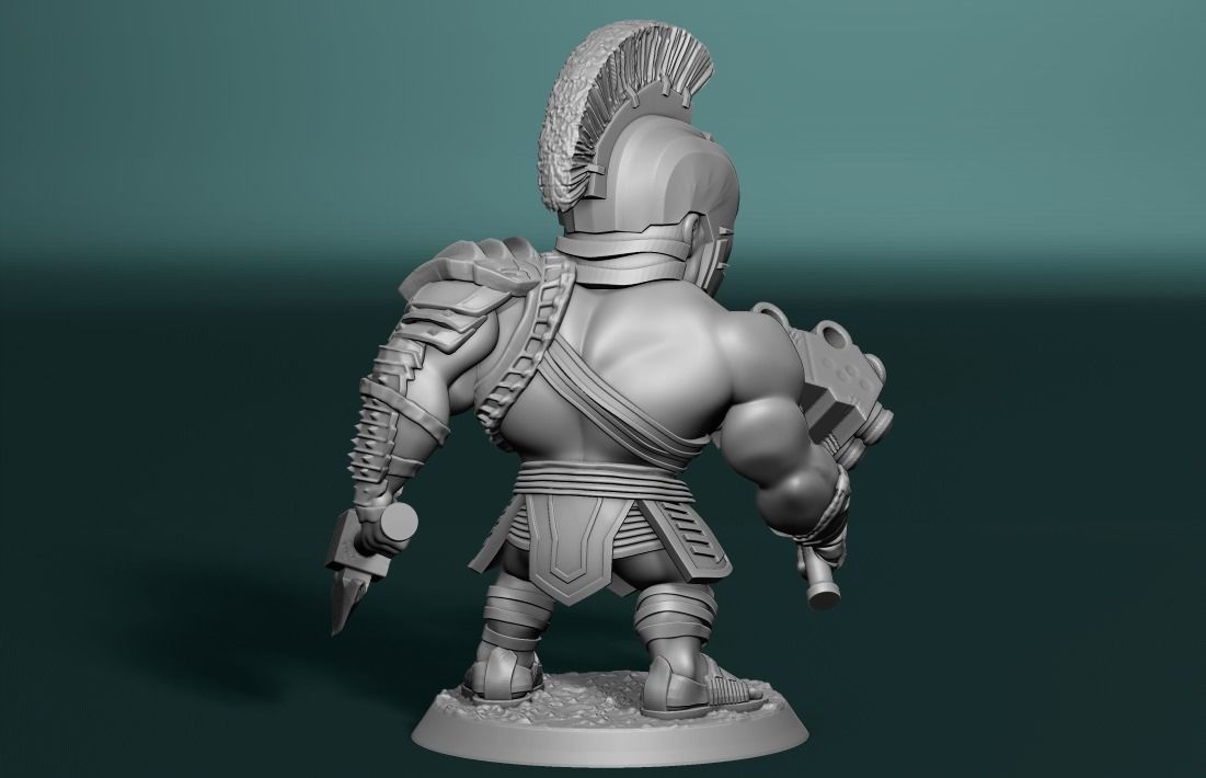Chibi gladiator hulk 3D model 3D printable | CGTrader