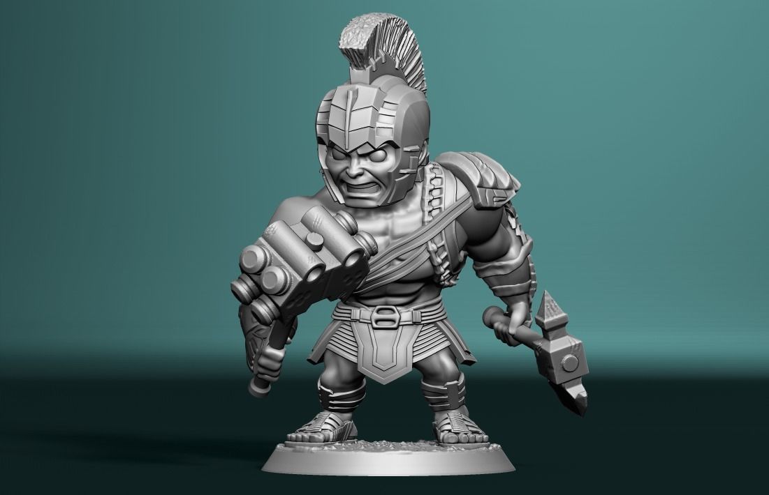 Chibi gladiator hulk 3D model 3D printable | CGTrader