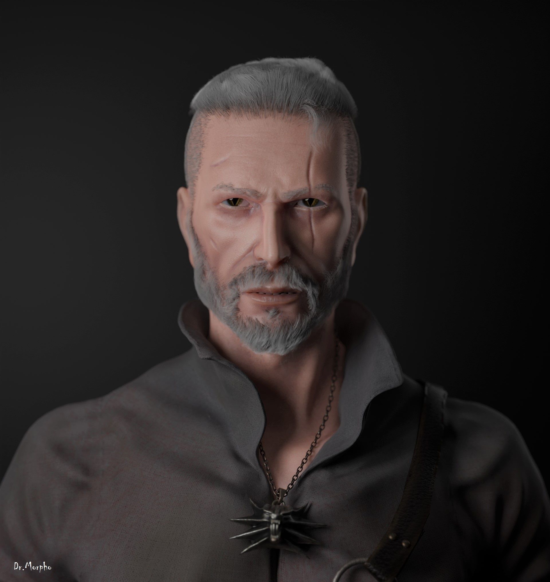 The Witcher man holding sword 3D model | CGTrader