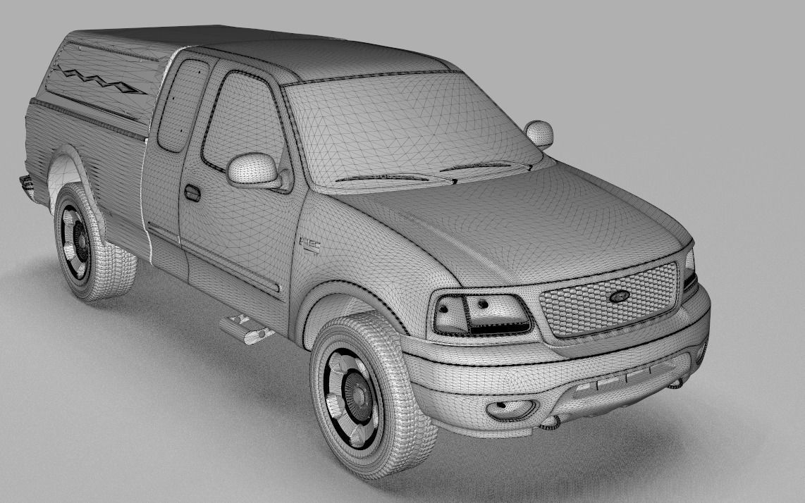 3D model FORD F150 1999 3D PRINT AND POLYGON MODEL VR / AR / low-poly ...