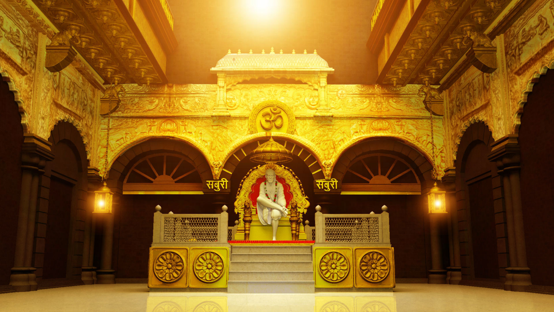 sai baba temple interior 3D model | CGTrader