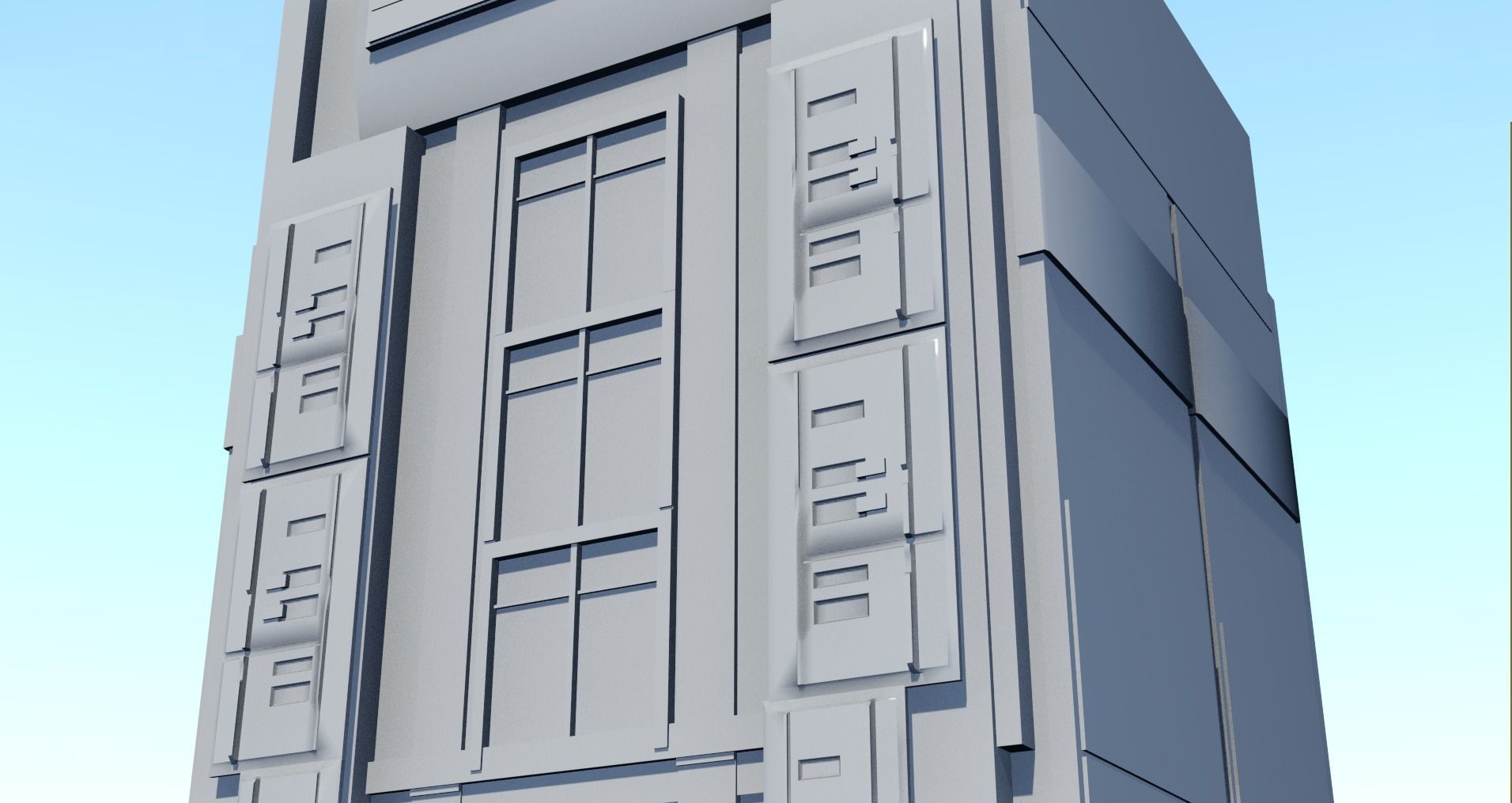 futuristic building 01 - gits set 3D model | CGTrader