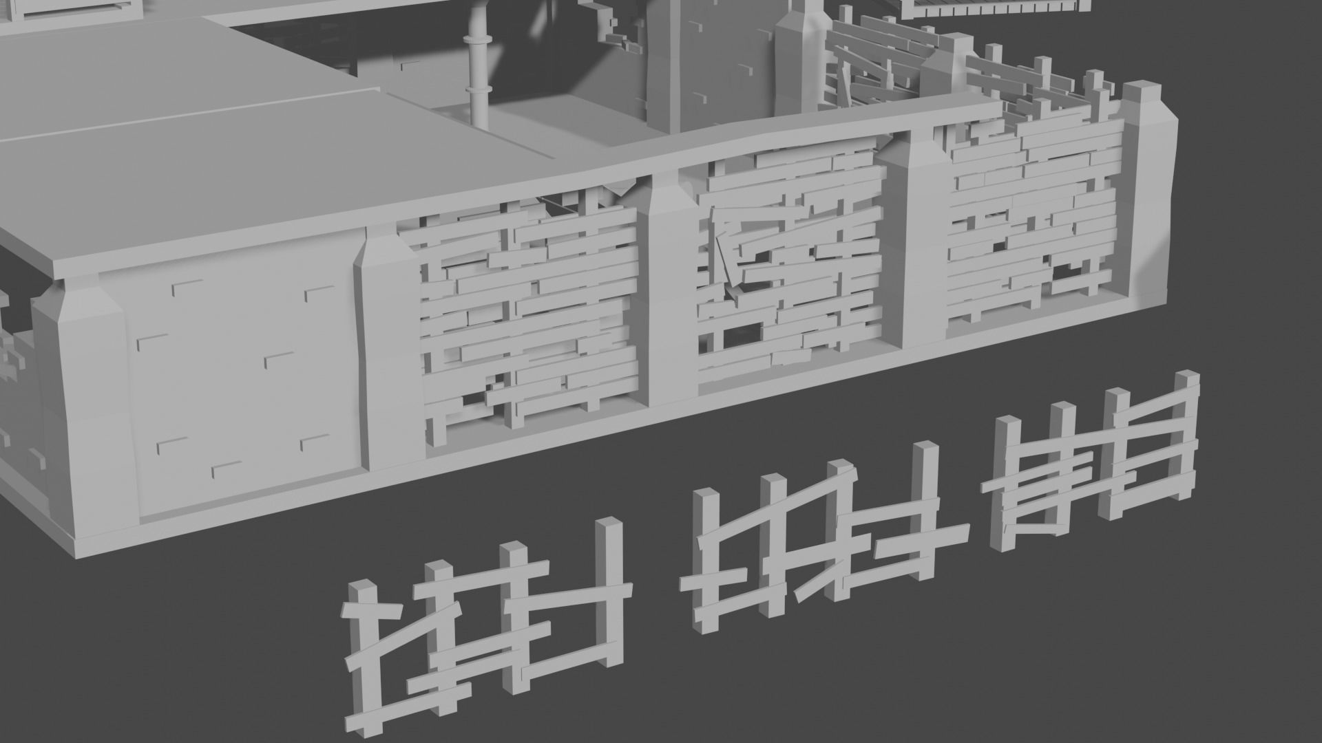 kitbash very simple low-poly models free VR / AR / low-poly 3D model ...