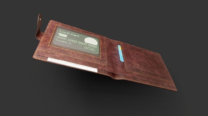 3D model Wallet leather with credit card VR / AR / low-poly | CGTrader