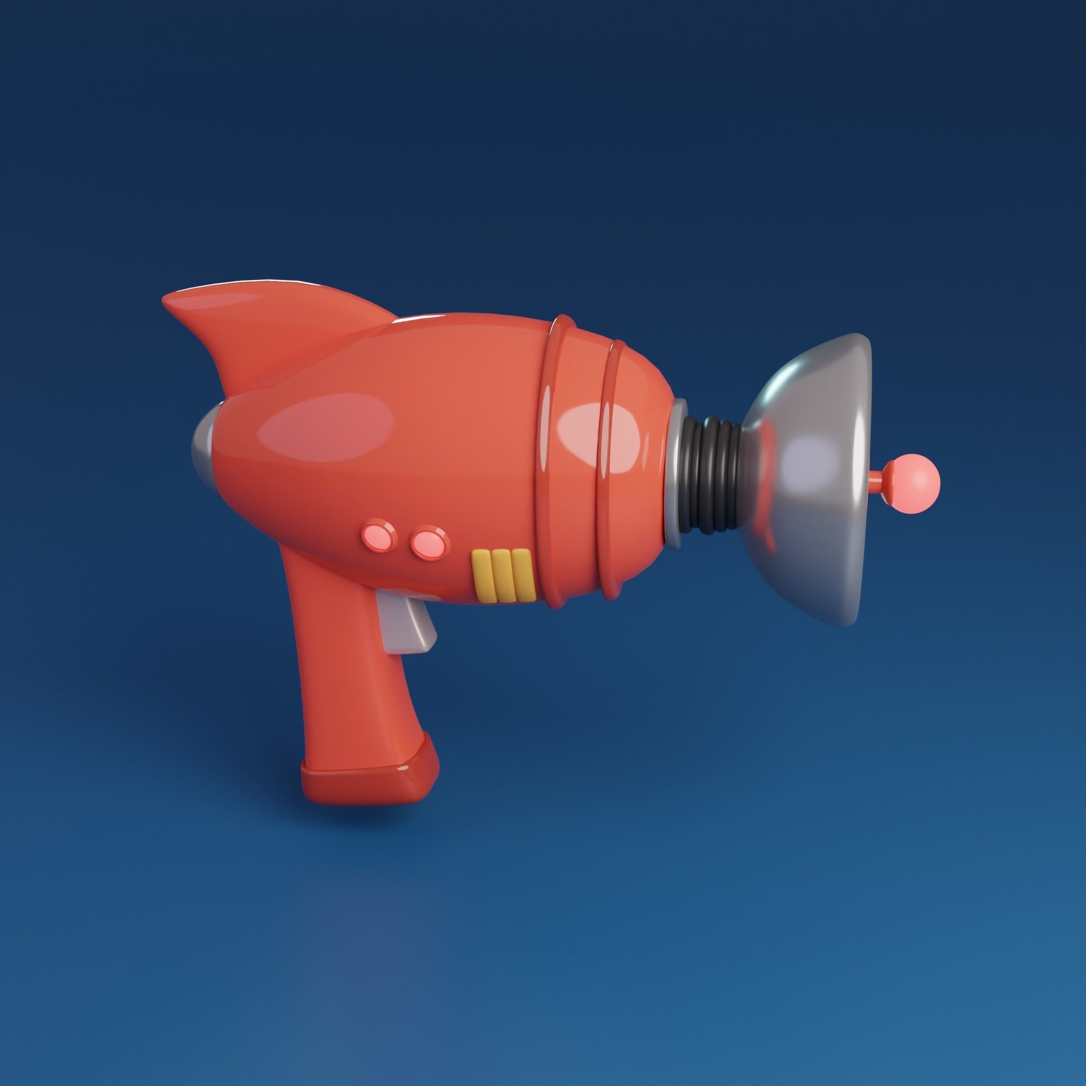 3D model Cartoon Retro Space gun VR / AR / low-poly | CGTrader