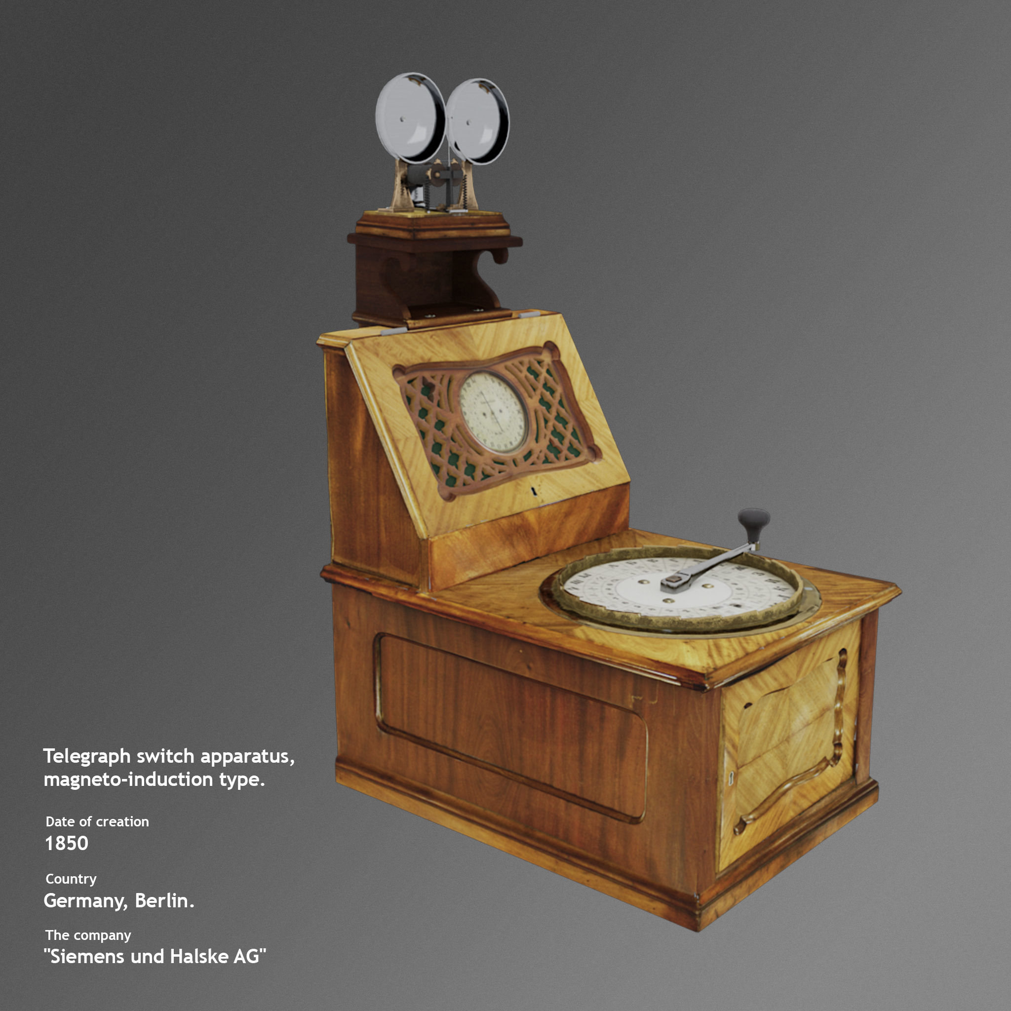 3D model Telegraph switch apparatus magneto-induction type VR / AR ...