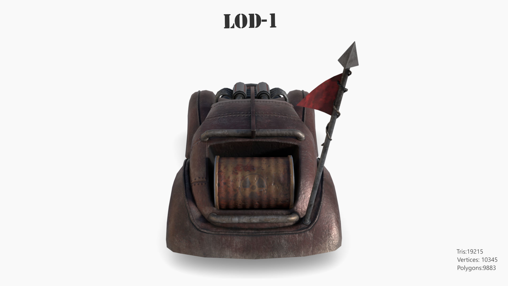 3D model Post Apocalyptic Bugatti Low-poly War Car Game Asset VR / AR ...