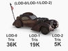 3D model Post Apocalyptic Bugatti Low-poly War Car Game Asset VR / AR ...