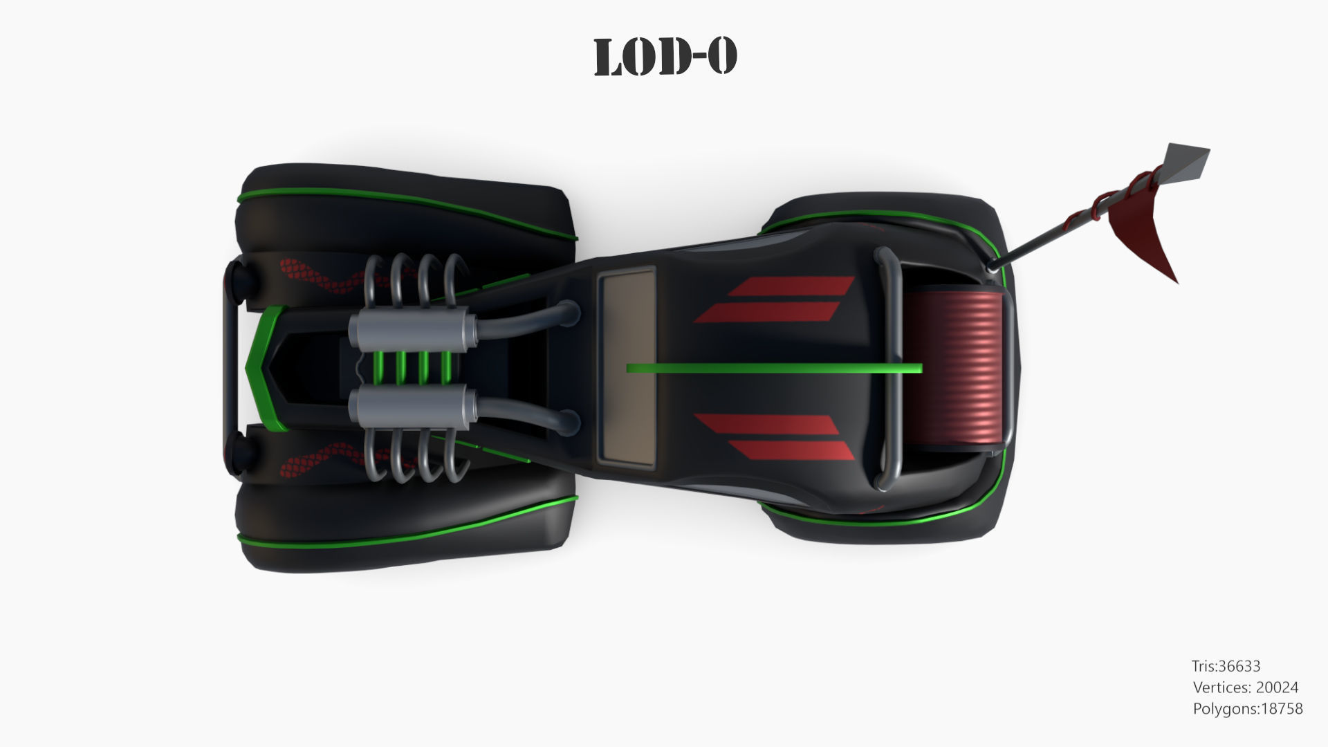 3D model Post Apocalyptic Bugatti Low-poly War Car Game Asset VR / AR ...