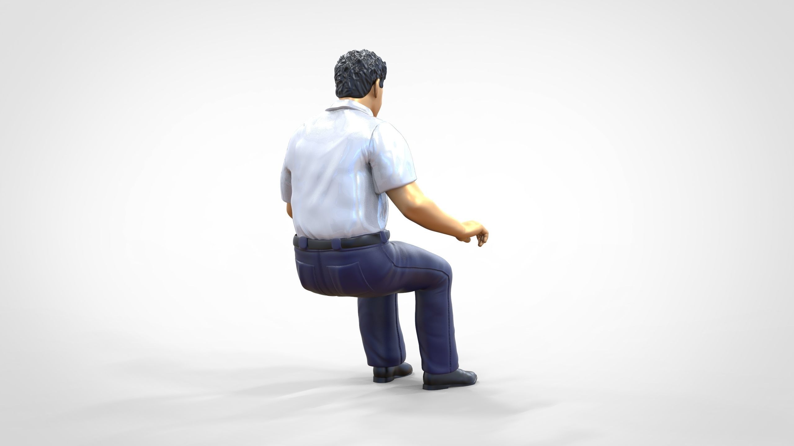 N7 Sitting Man Pilot 3D model 3D printable | CGTrader