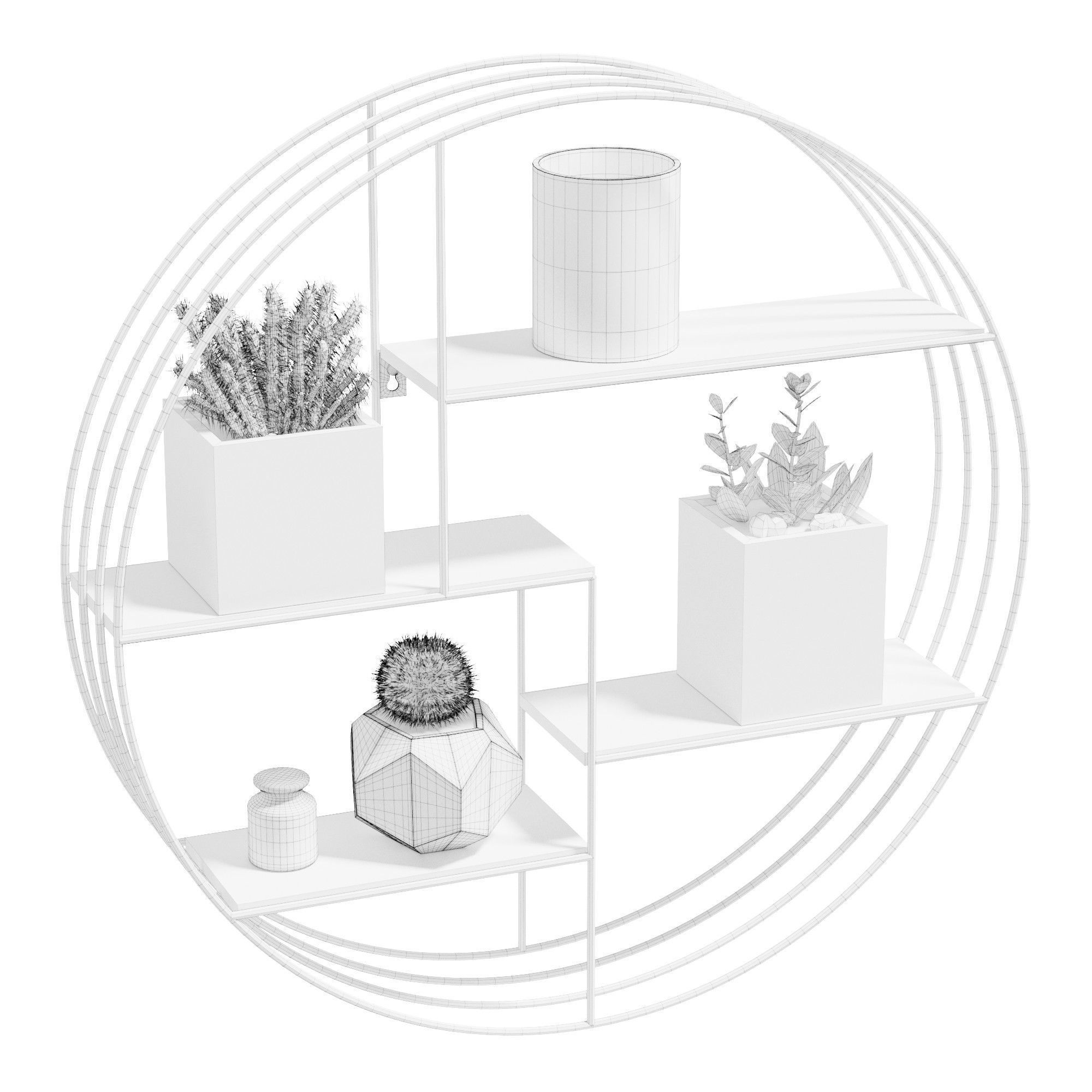 Round shelf 3D model | CGTrader