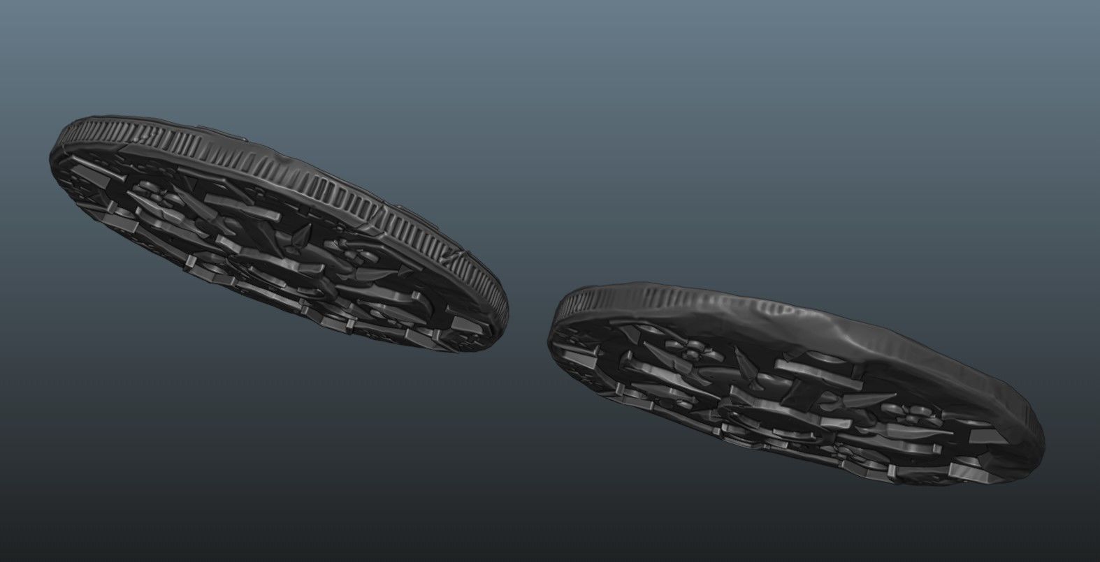 Doubloons two coasters with cross in middle 3D model 3D printable ...