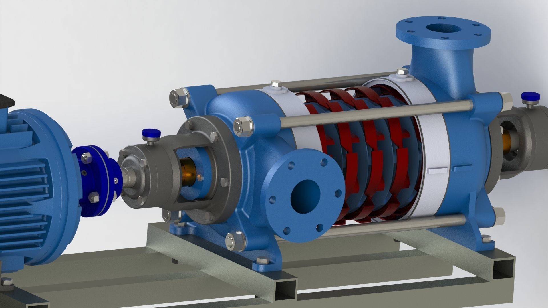 3D model Horizontal Multistage Pump VR / AR / low-poly | CGTrader