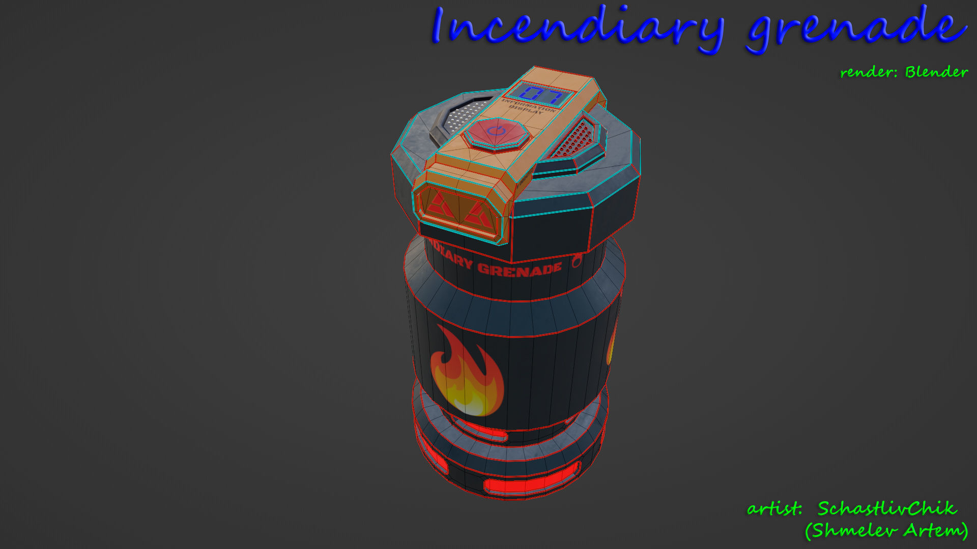 3D model Incendiary Grenade Sci-Fi VR / AR / low-poly | CGTrader