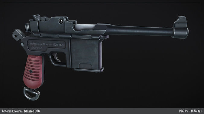 3D model Stylized C96 gun VR / AR / low-poly | CGTrader