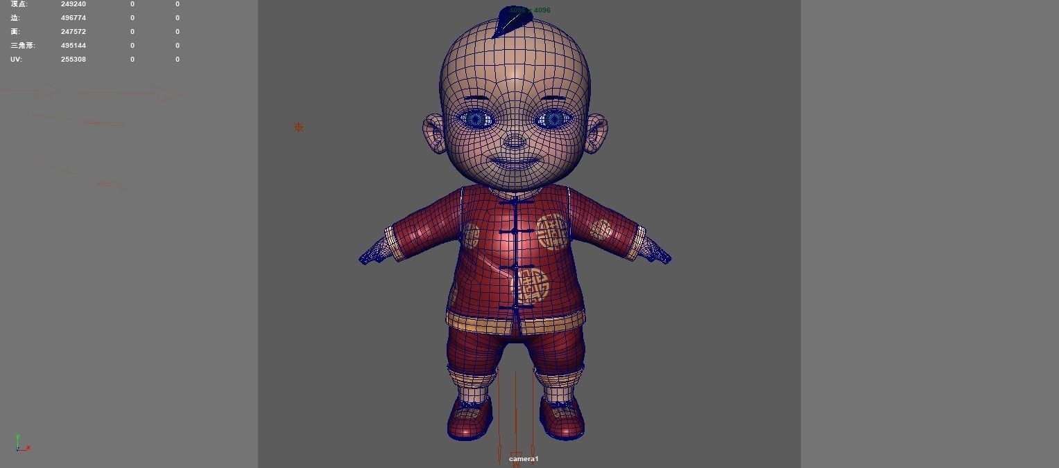 Lucky and healthy children in ancient China baby maya 3D model | CGTrader