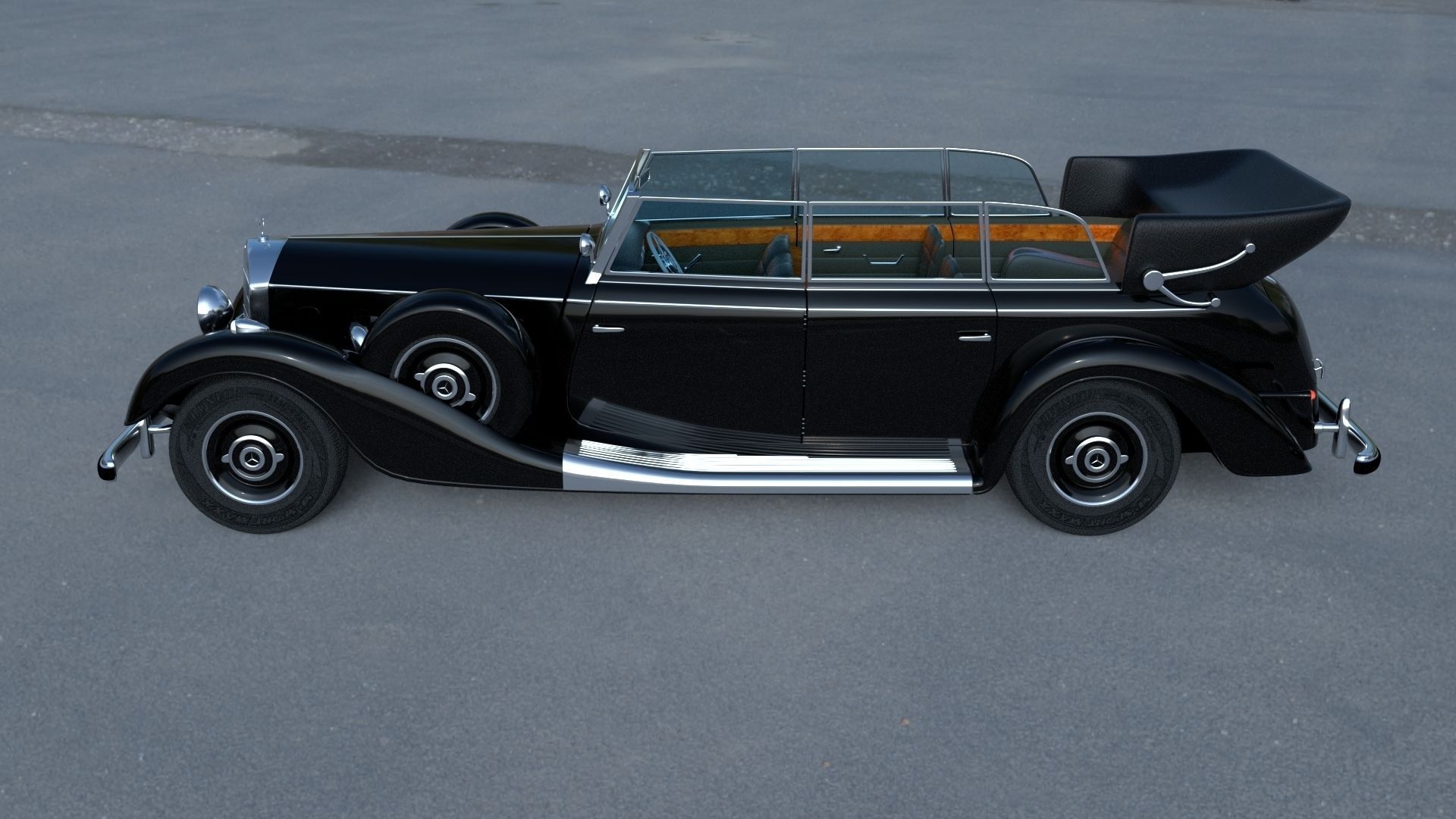 Mercedes 770K Staff Car HDRI 3D model | CGTrader