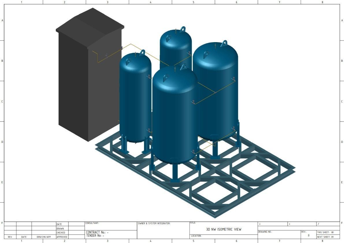 3D model HYDRO FUELL CELL SYSTEM with 4 Tanks VR / AR / low-poly | CGTrader