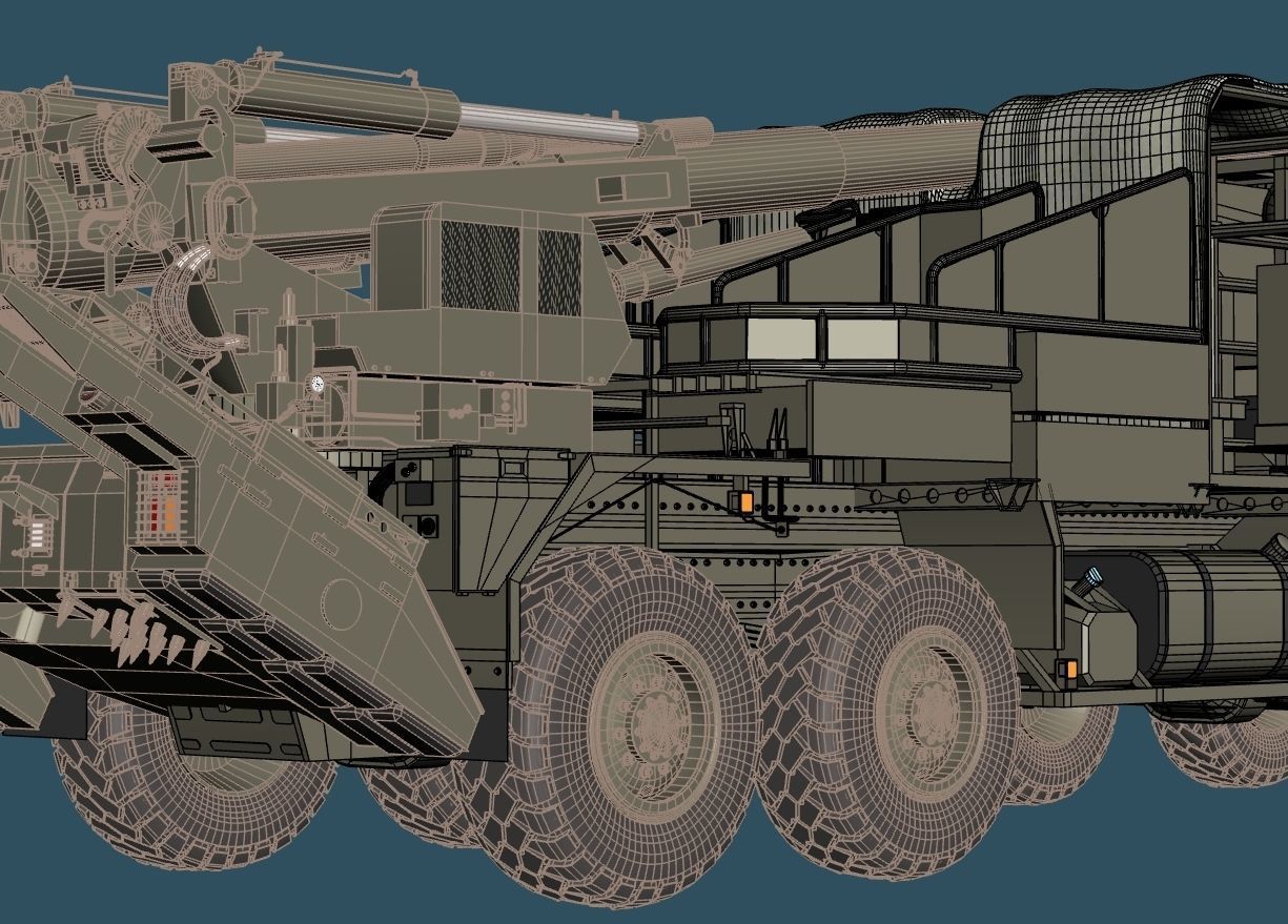 JGSDF type 19 155mm wheeled self propelled howitzer 3D model | CGTrader