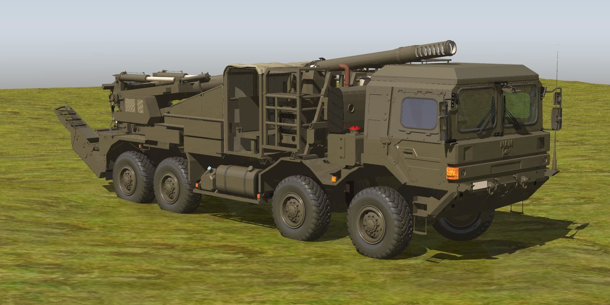 JGSDF type 19 155mm wheeled self propelled howitzer 3D model | CGTrader