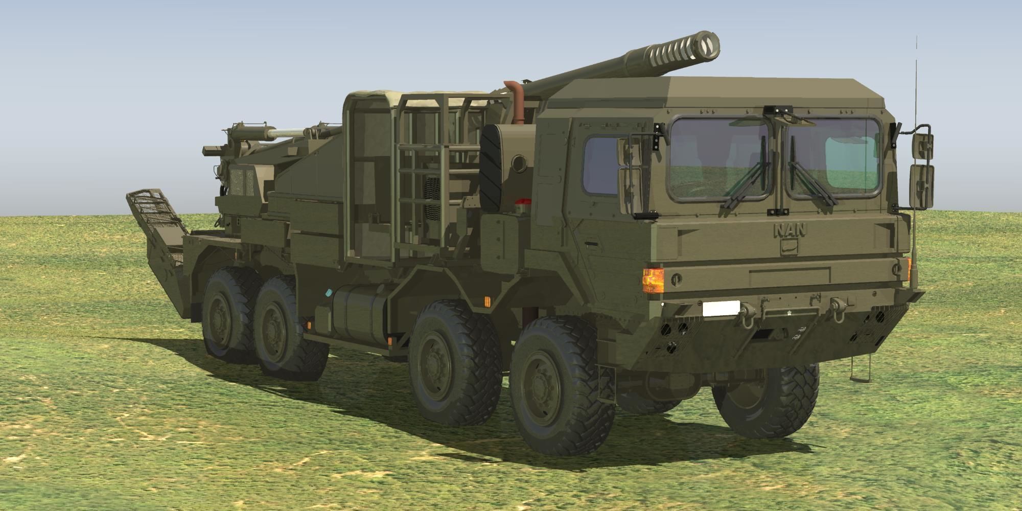 JGSDF type 19 155mm wheeled self propelled howitzer 3D model | CGTrader