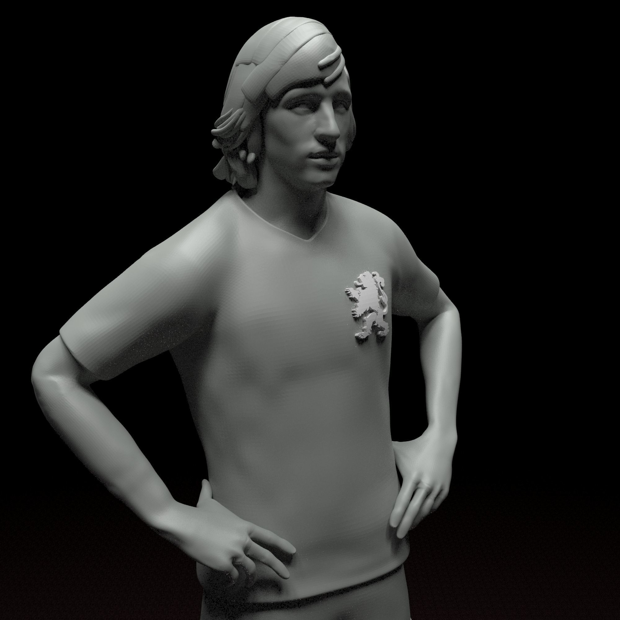 Johan Cruyff football player stl file 3D print model 3D model 3D ...