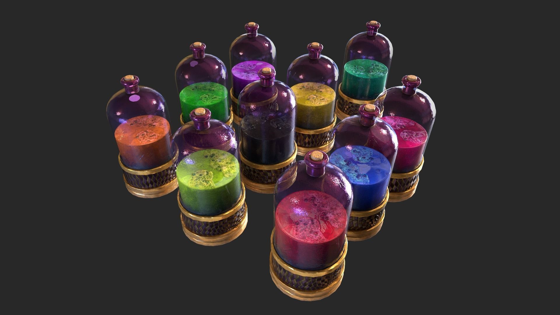 3D model Medieval Laboratory Furniture Set VR / AR / low-poly | CGTrader