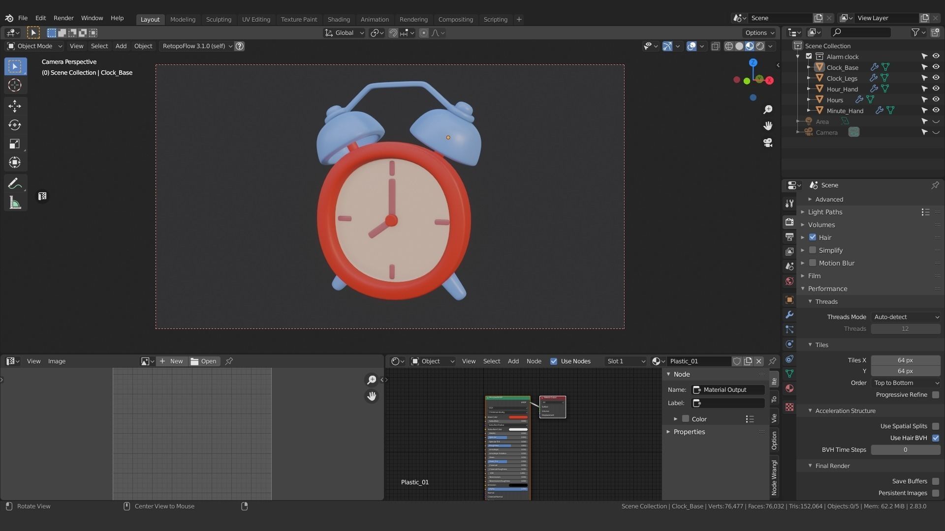 Stylized Alarm Clock Toon Clock Cartoon Clock free 3D model | CGTrader
