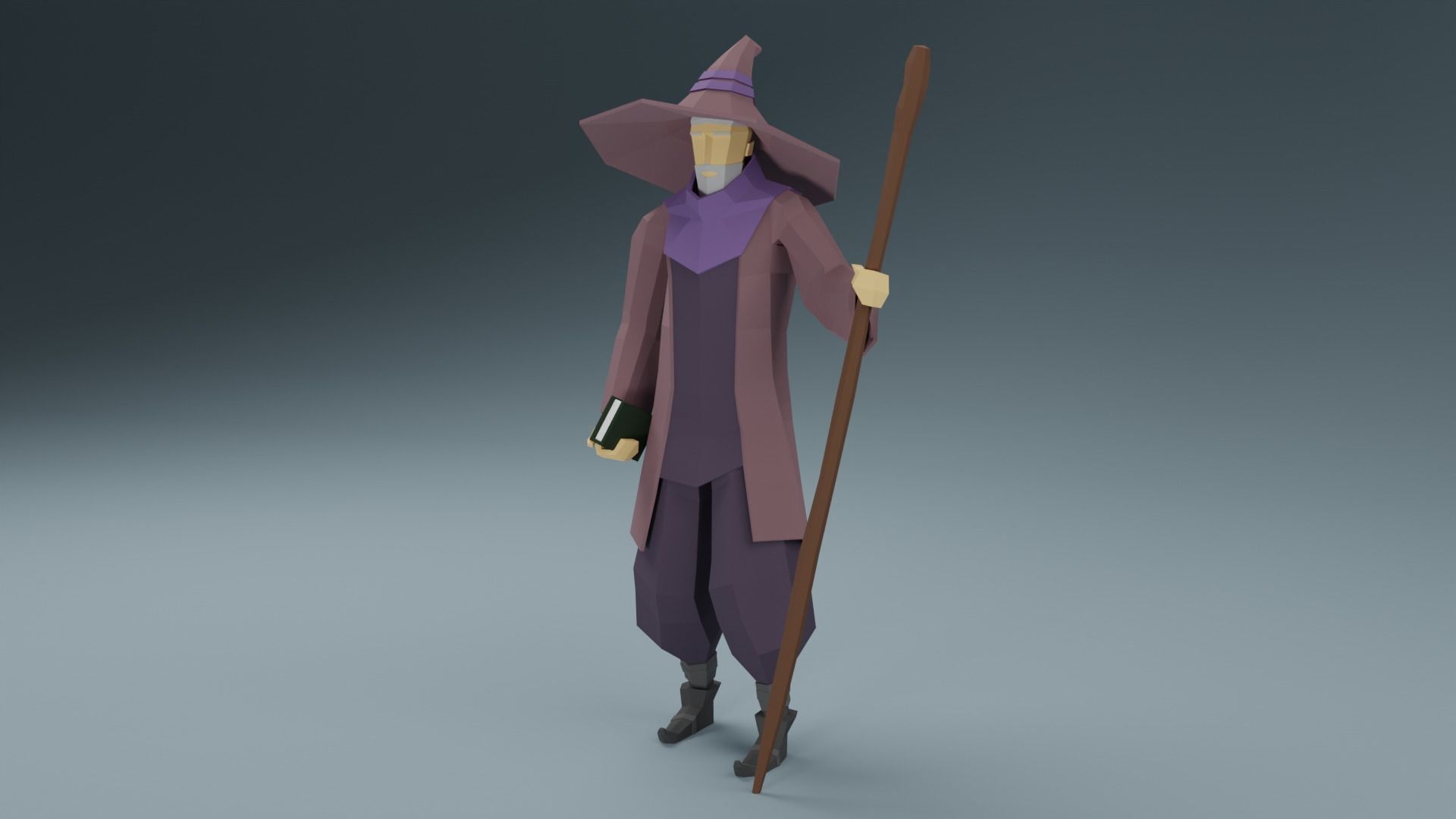 Low Poly Mage Rigged Free free VR / AR / low-poly 3D model rigged ...