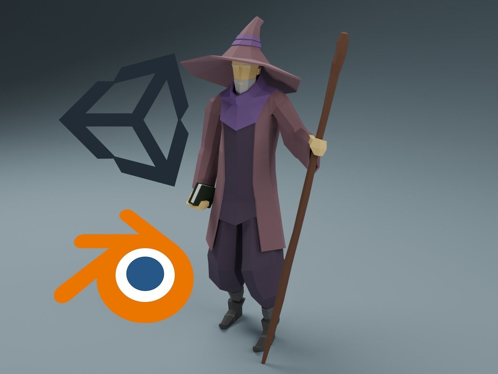 Low Poly Mage Rigged Free free VR / AR / low-poly 3D model rigged ...