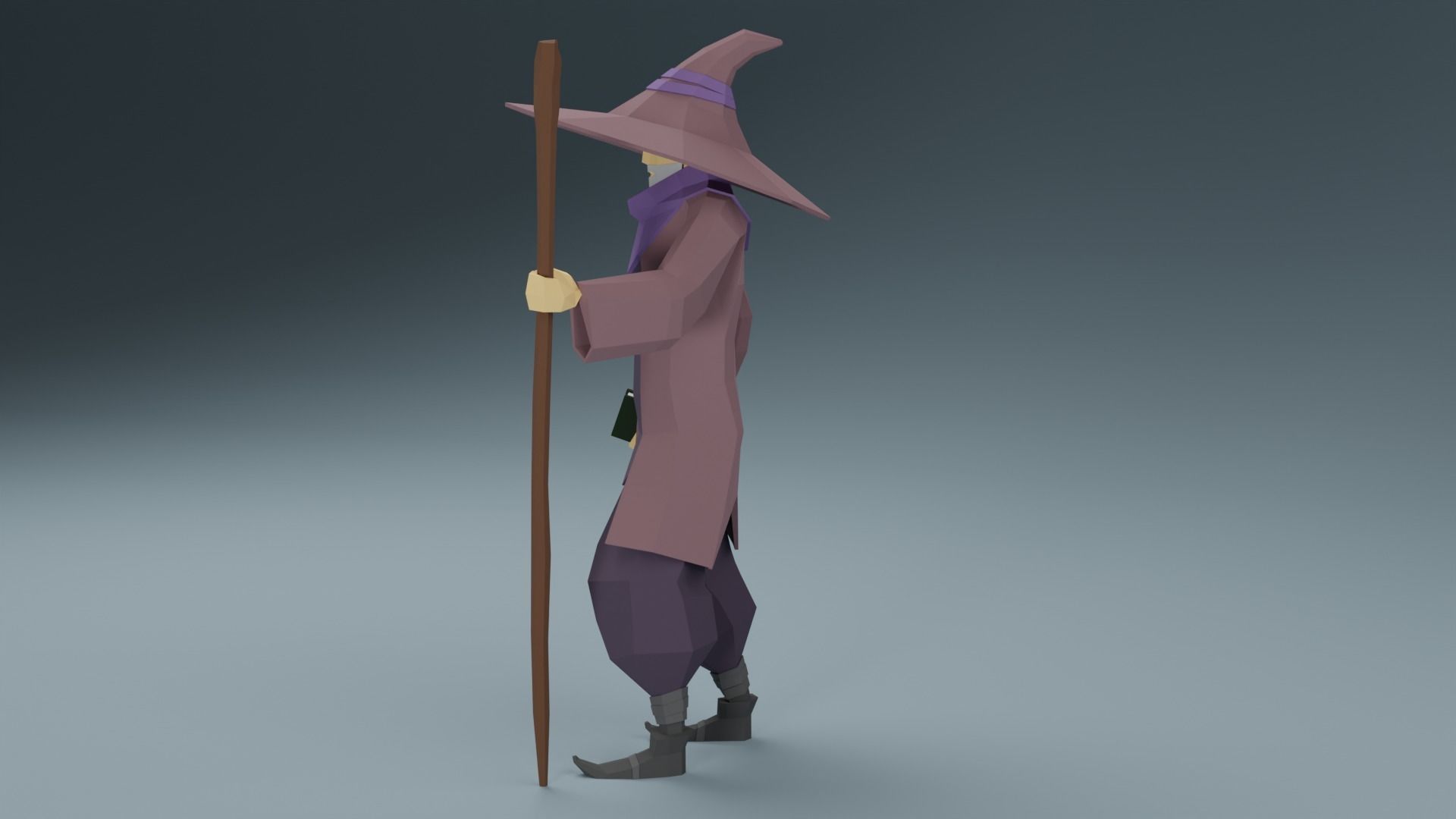Low Poly Mage Rigged Free free VR / AR / low-poly 3D model rigged ...