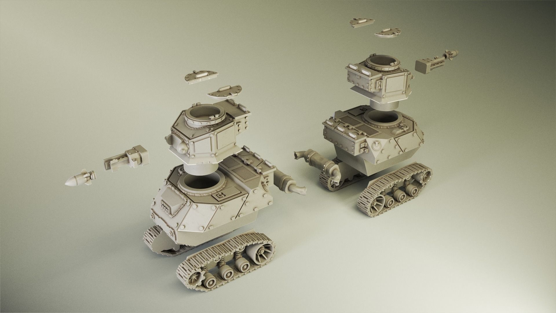 WW2 American M5 Stuart Grot Tank 3D model 3D printable | CGTrader