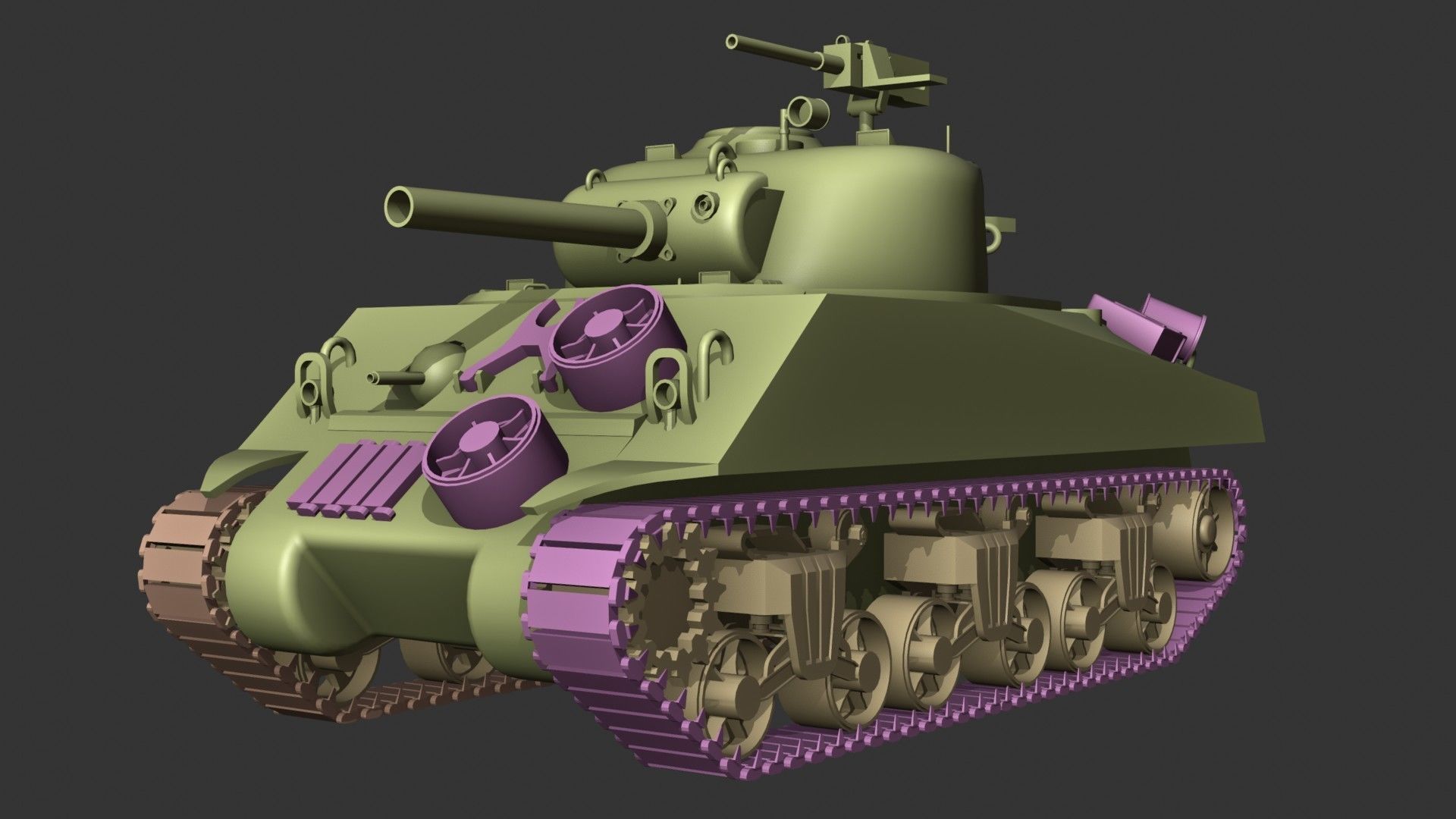 3D model Sherman M4 Gameready Rigged VR / AR / low-poly | CGTrader