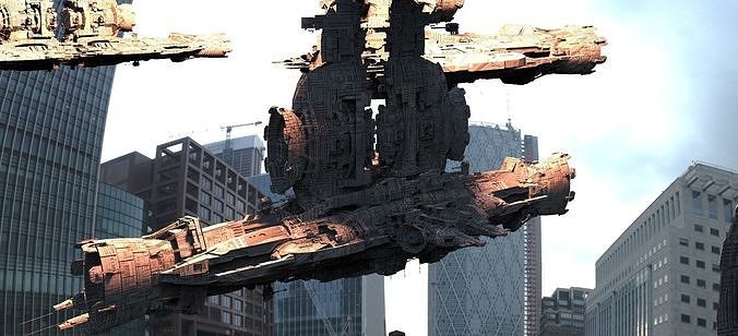 Alien Gunships Kitbash 5 Models 3D model | CGTrader