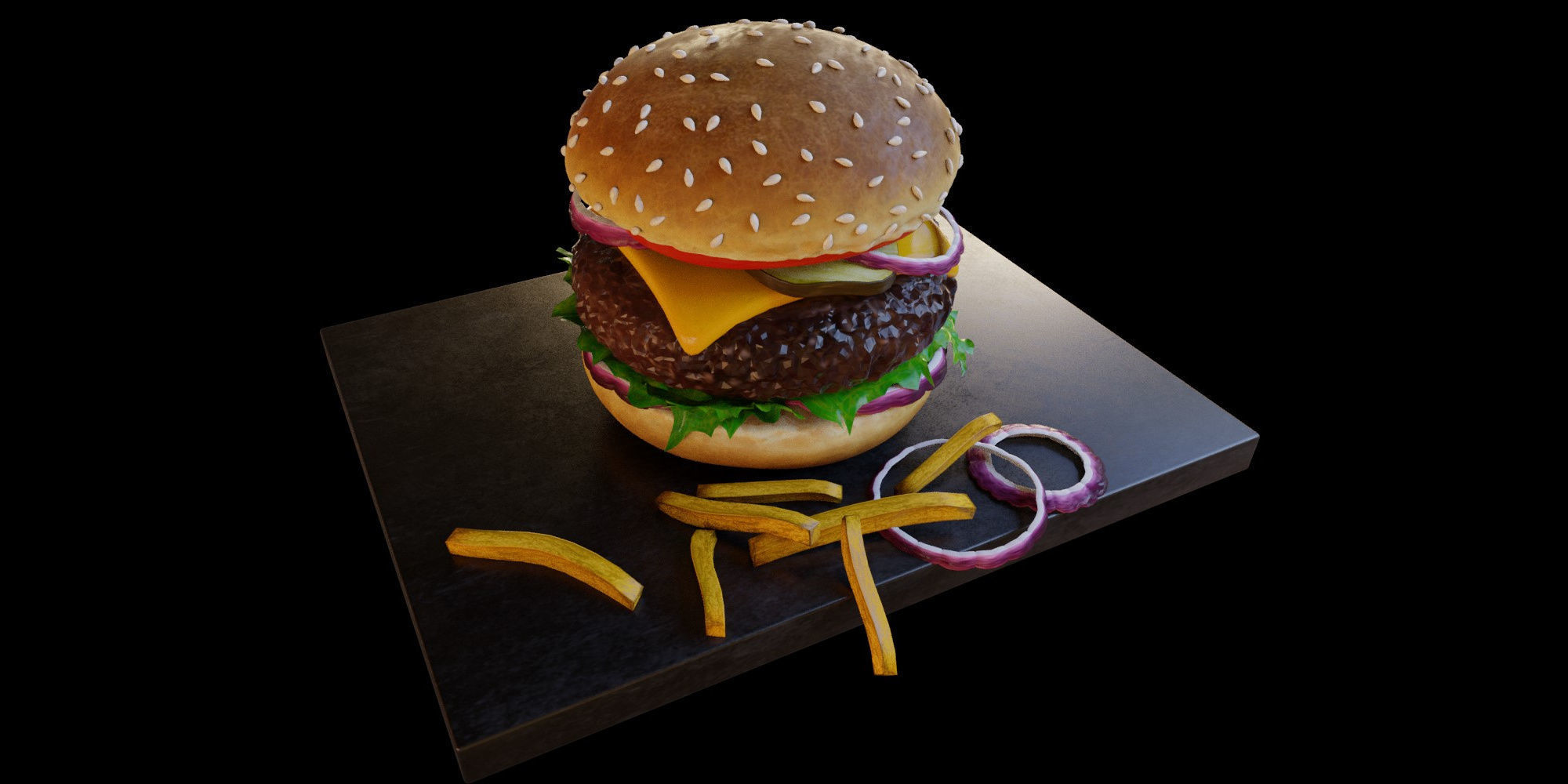 Stylized Burger 3D model | CGTrader