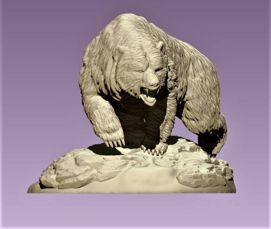Bear Sculpture 3D print model 3D model 3D printable | CGTrader