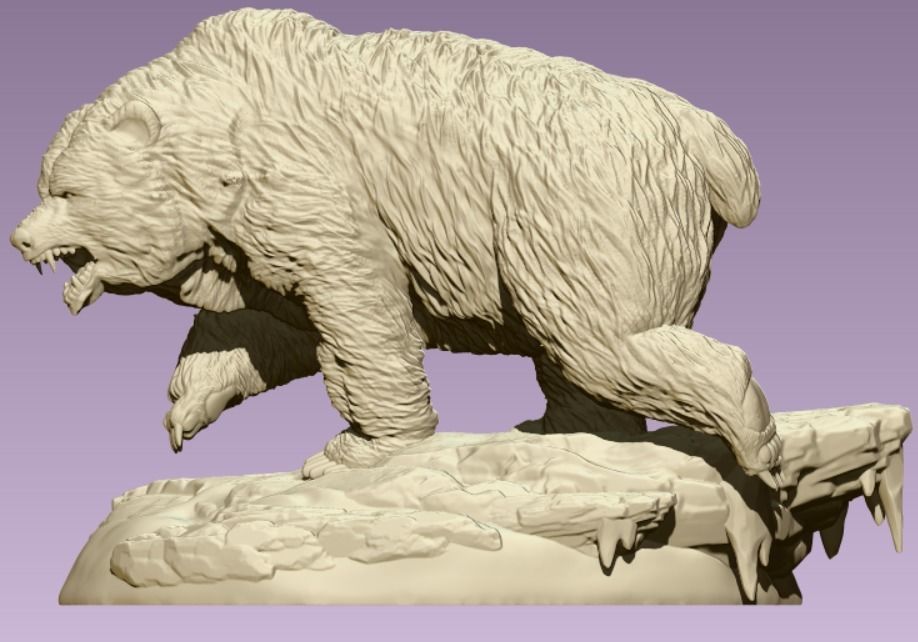 Bear Sculpture 3D print model 3D model 3D printable | CGTrader